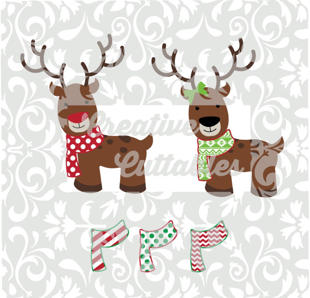 Christmas Reindeer Santa Rudolph SVG Designs for Silhouette or Other ...