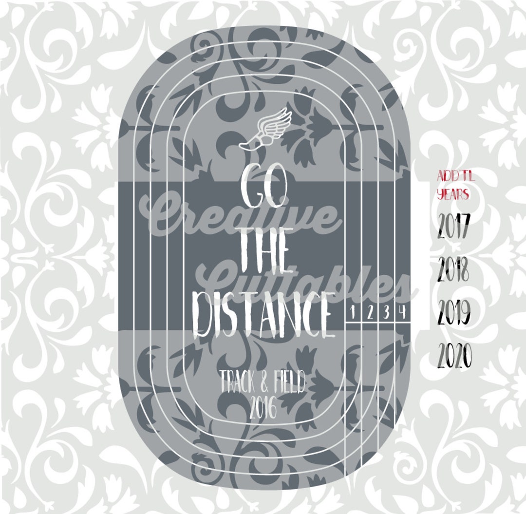 SVG Track and Field Go the Distance Running for Silhouette or - Etsy