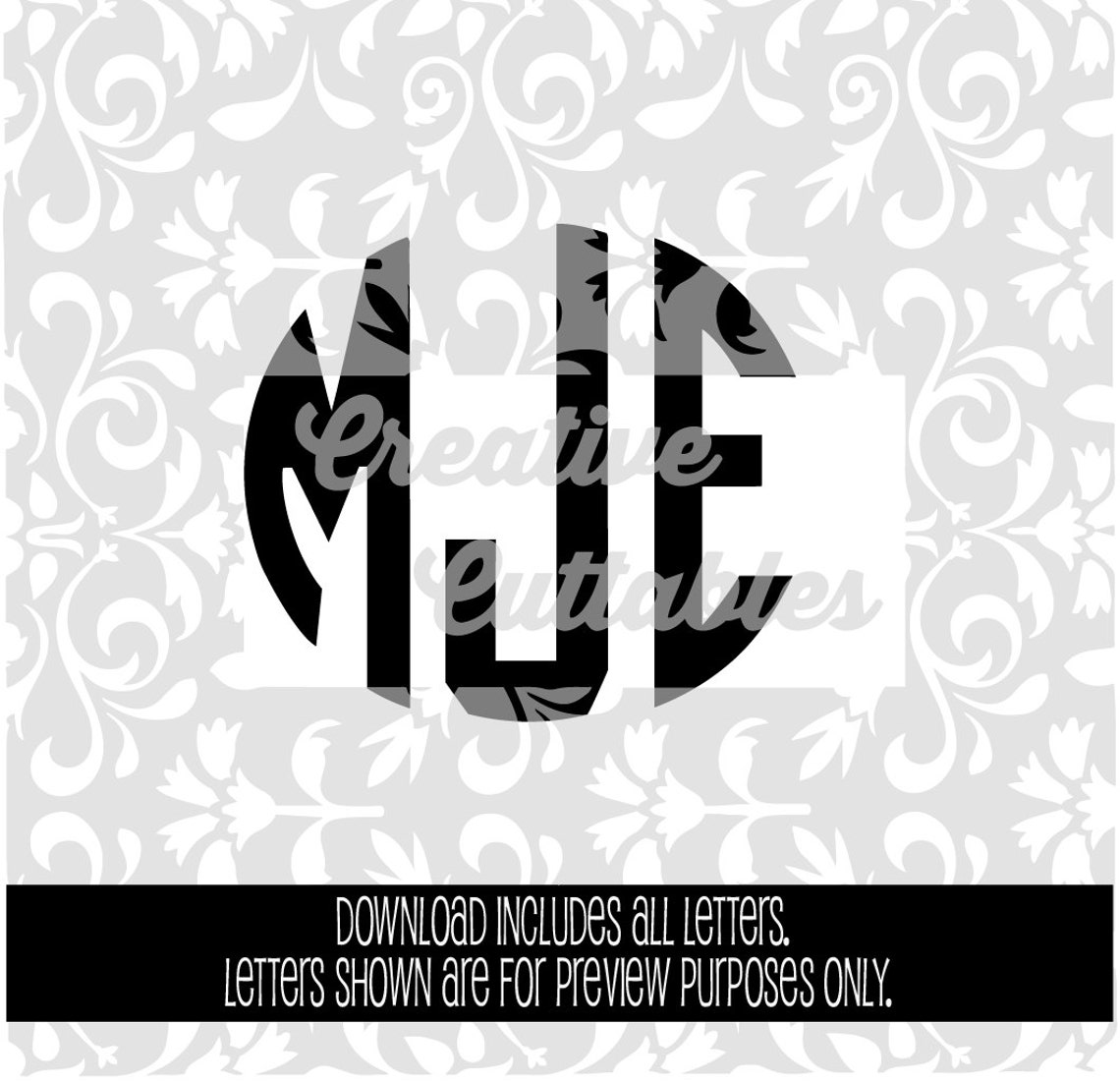 Basic Monogram Circle Letters for Silhouette or Other Craft Cutters ...