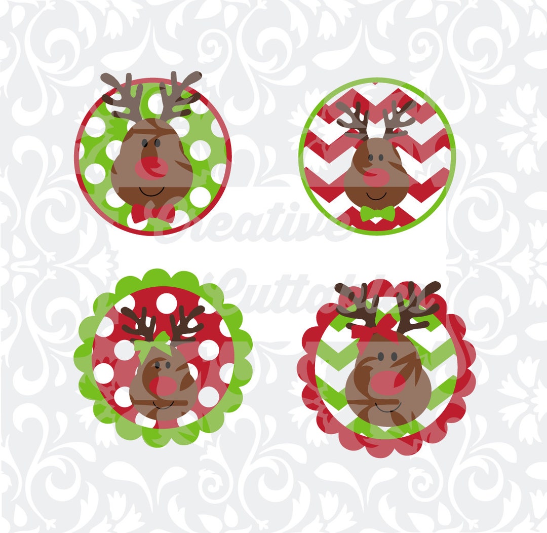 Christmas Reindeer Rudolph Santa SVG Designs for Silhouette or Other ...