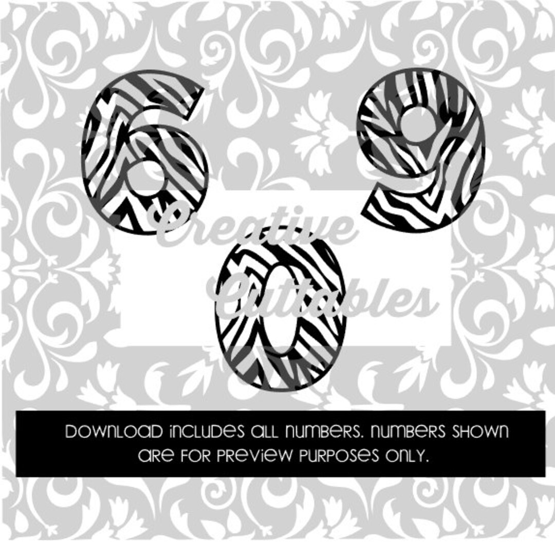Zebra Numbers for Silhouette or Other Craft Cutters (.svg/.dxf/.eps) - Etsy