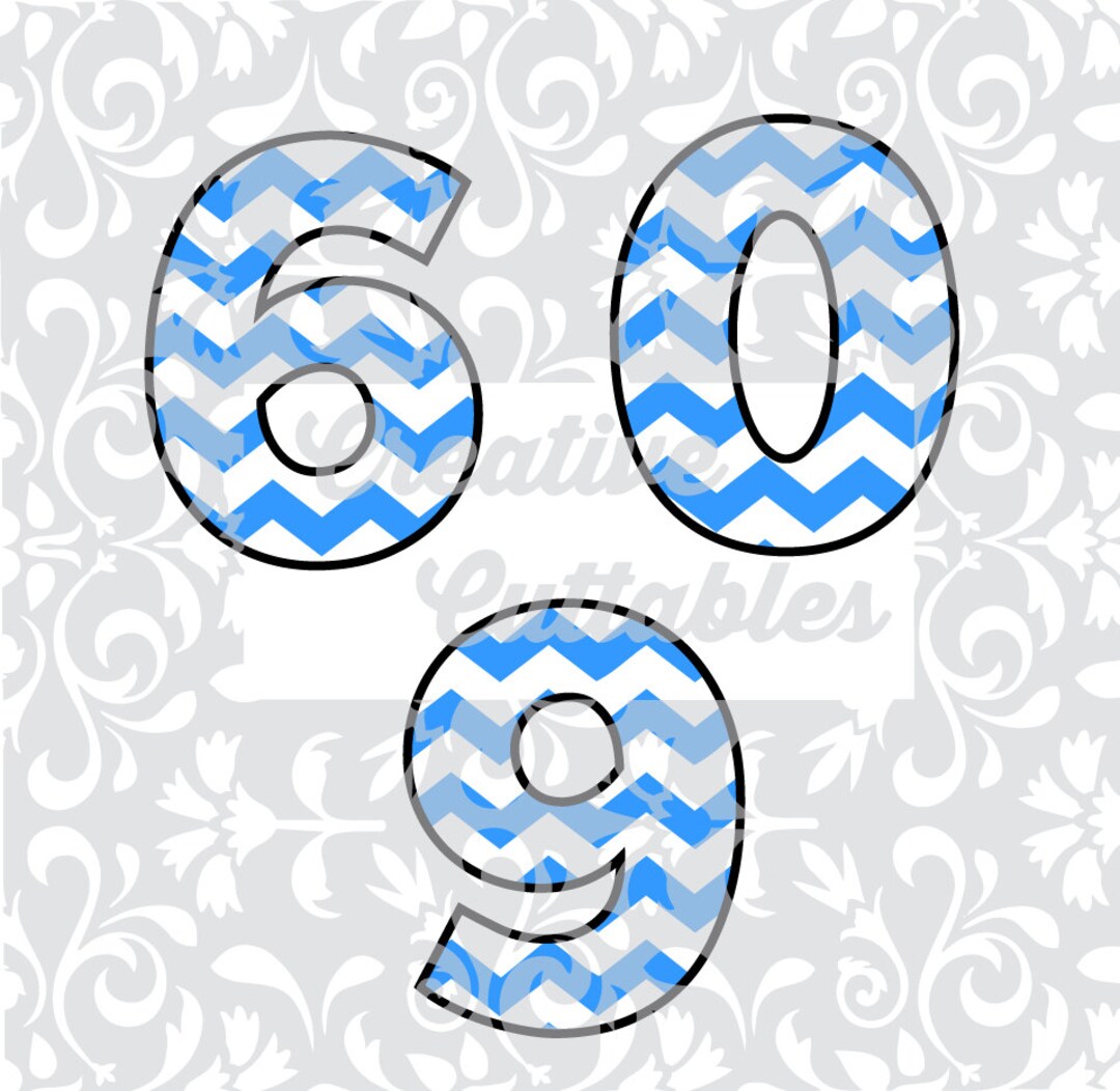 Outlined Chevron Numbers for Silhouette or Other Craft Cutters .svg ...