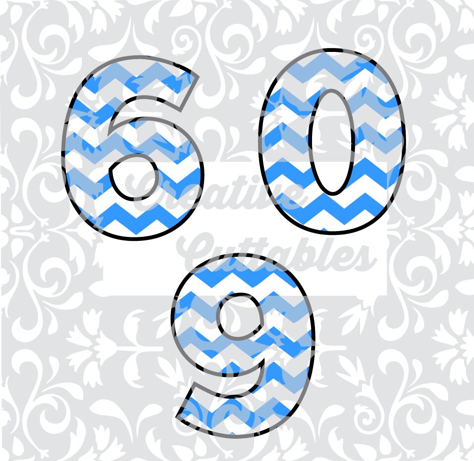 Outlined Chevron Numbers for Silhouette or Other Craft Cutters - Etsy