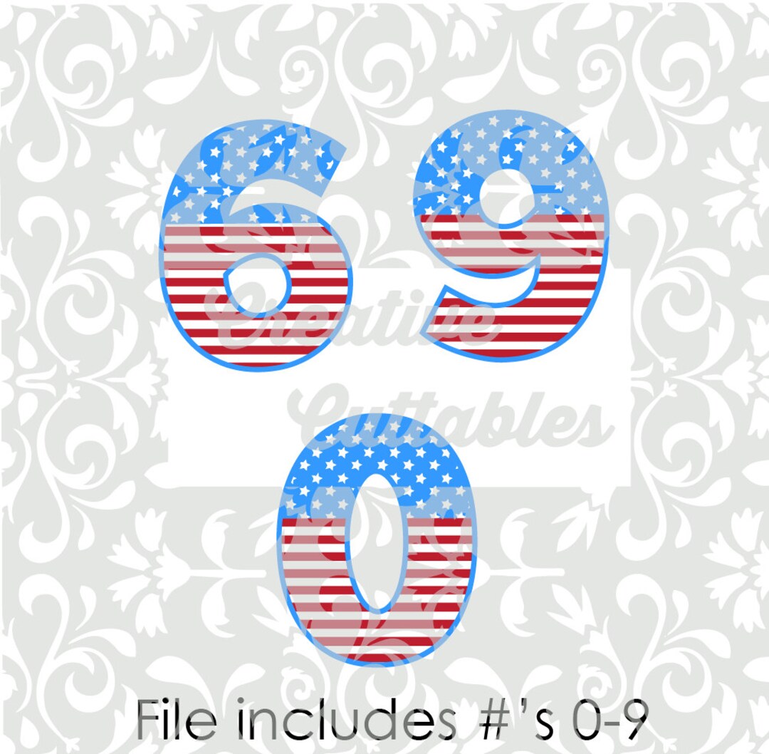 SVG Stars and Stripes Numbers for Silhouette or Other Craft Cutters ...