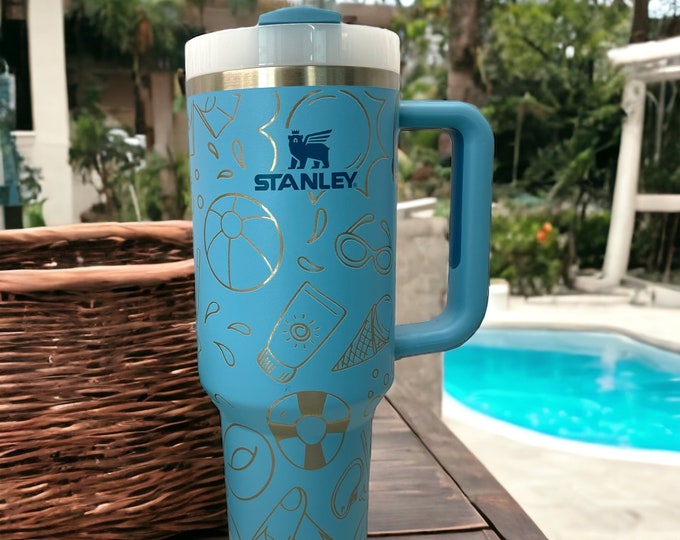 Engraved 40oz Stanley Style Quencher Tumbler Pool, Swimming, Float - Etsy