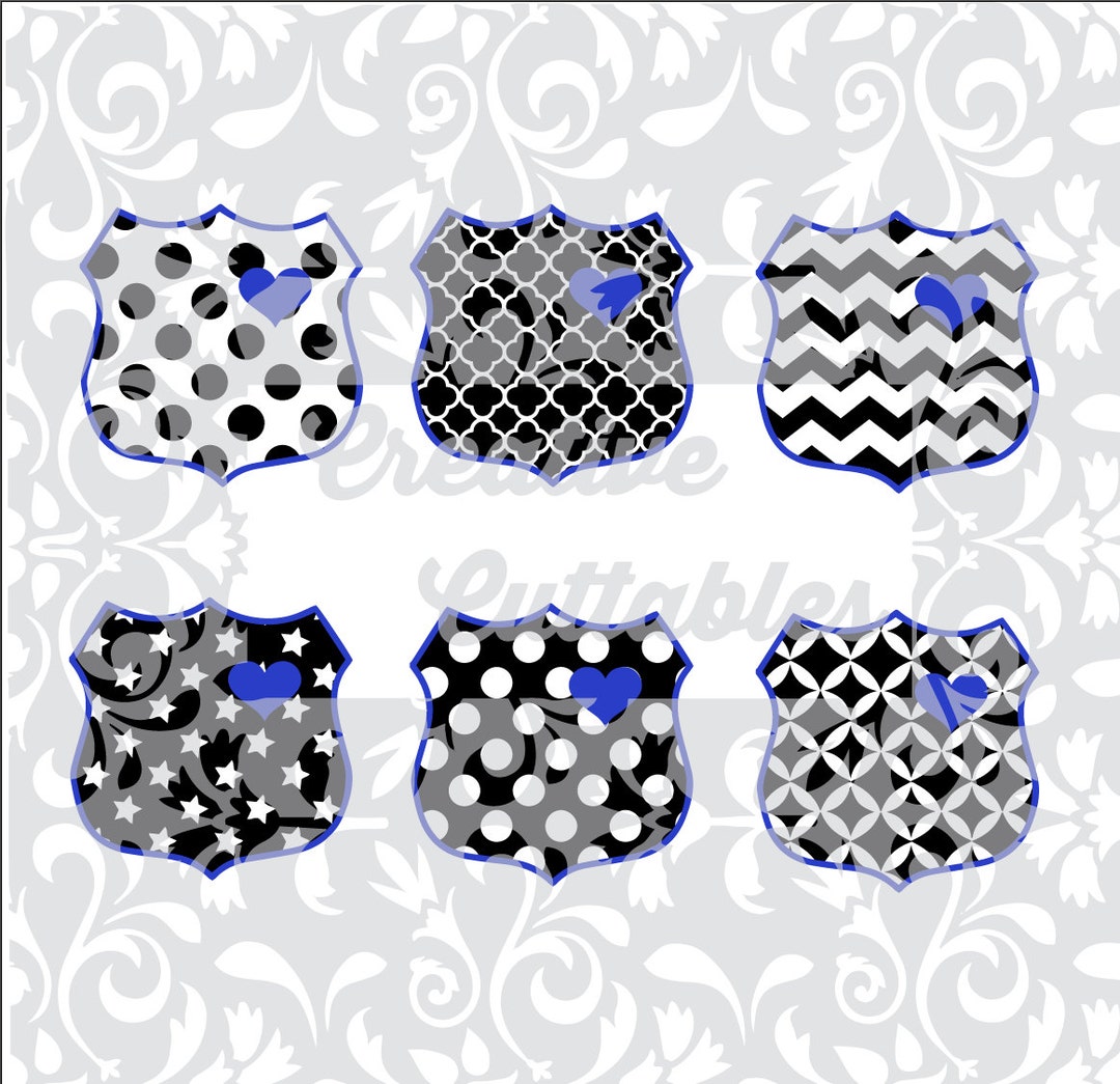 Patterned Police Badges for Use With Silhouette or Other Craft Cutters ...
