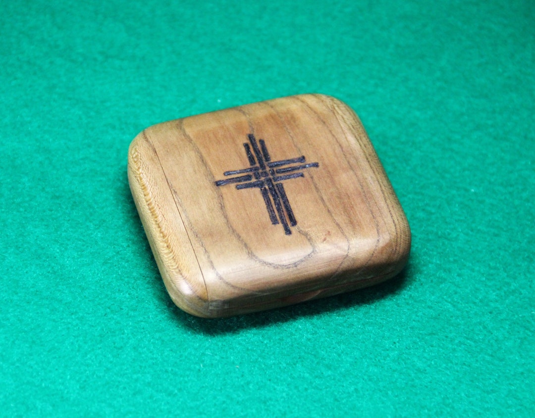 Wooden Rosary Box, Pocket Box, Hand Made, Canary Wood, Pyrography ...