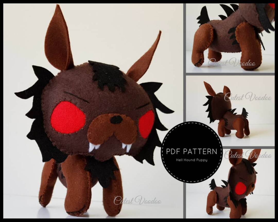 PDF PATTERN. Hell Hound Puppy Horror Plush PDF Felt Pattern - Etsy