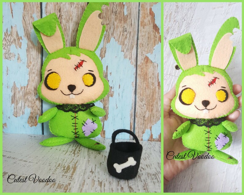 PDF PATTERN. Zombie Easter Bunny PDF Felt Pattern | Etsy