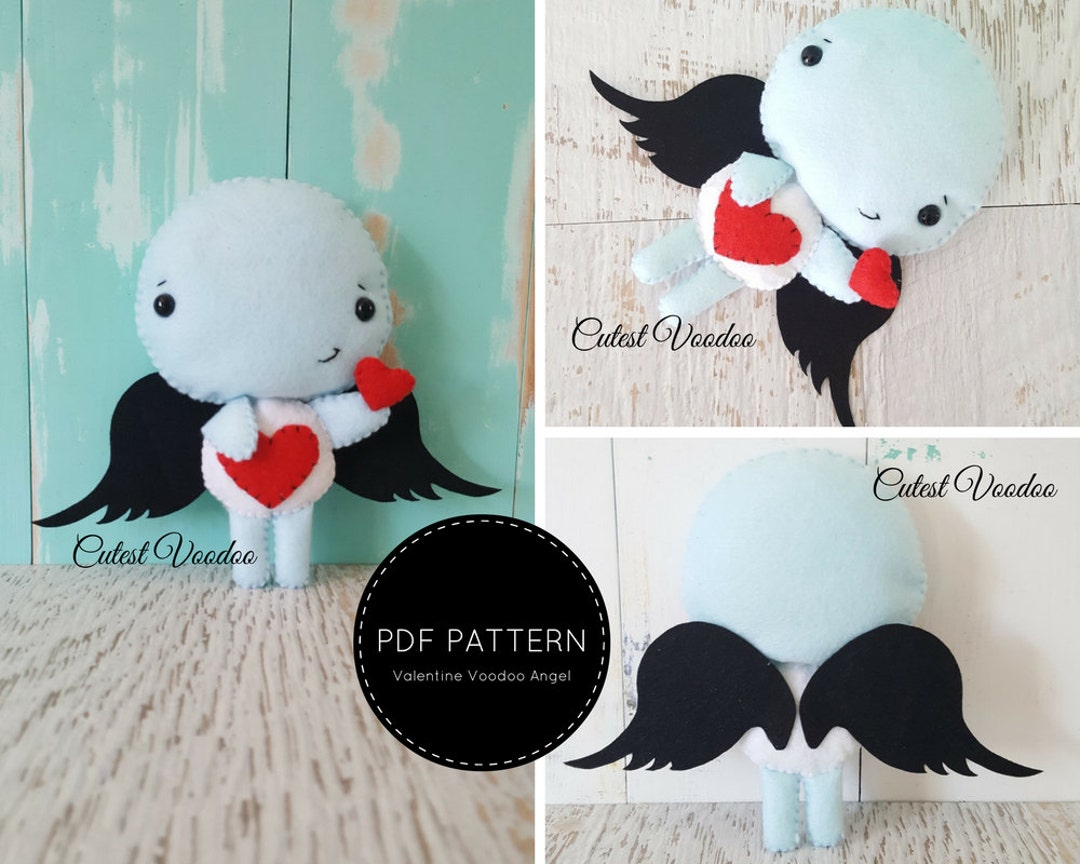 PDF PATTERN. Valentine Voodoo Angel PDF Felt Pattern - Etsy