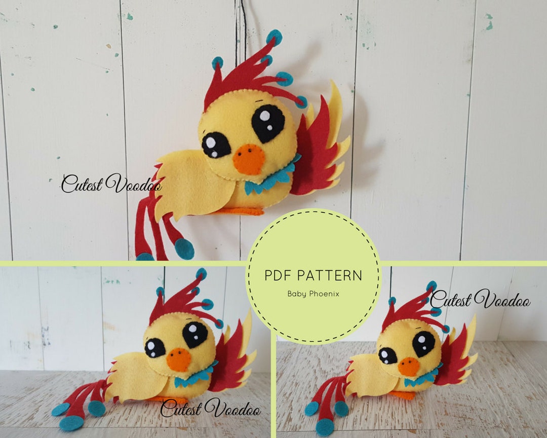 PDF PATTERN. Baby Phoenix Bird PDF Felt Pattern - Etsy