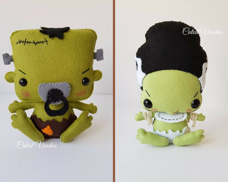 PDF PATTERN. Baby Frankenstein Baby Bride of Frankenstein - Etsy