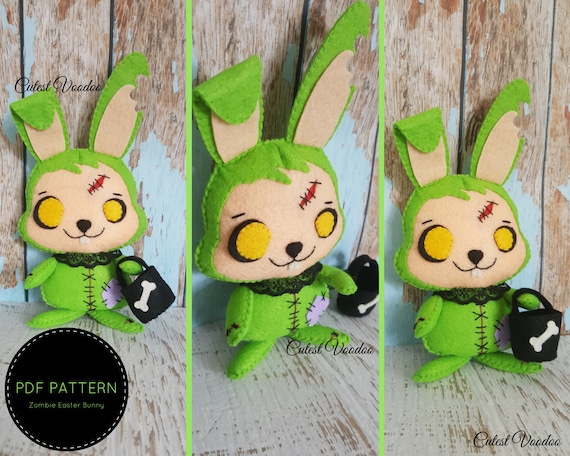 PDF PATTERN. Zombie Easter Bunny PDF Felt Pattern | Etsy Canada