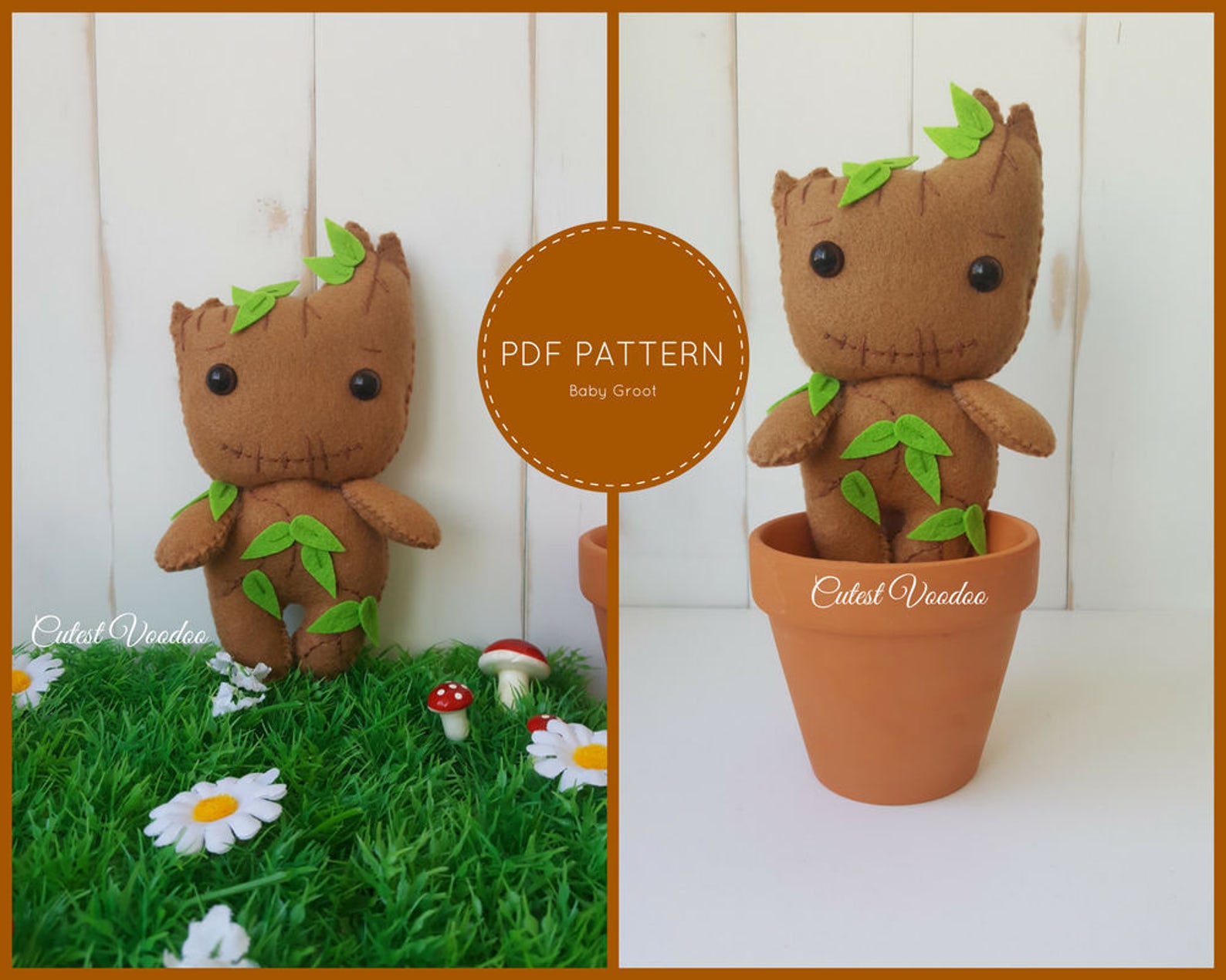 PDF PATTERN. Baby Groot PDF Felt Pattern | Etsy
