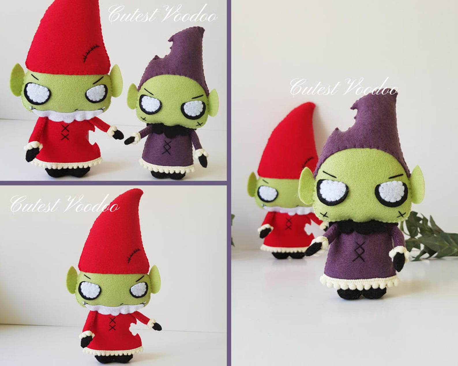 PDF PATTERN. Christmas Zombie Gnomes Gothic PDF Felt Sewing Pattern - Etsy