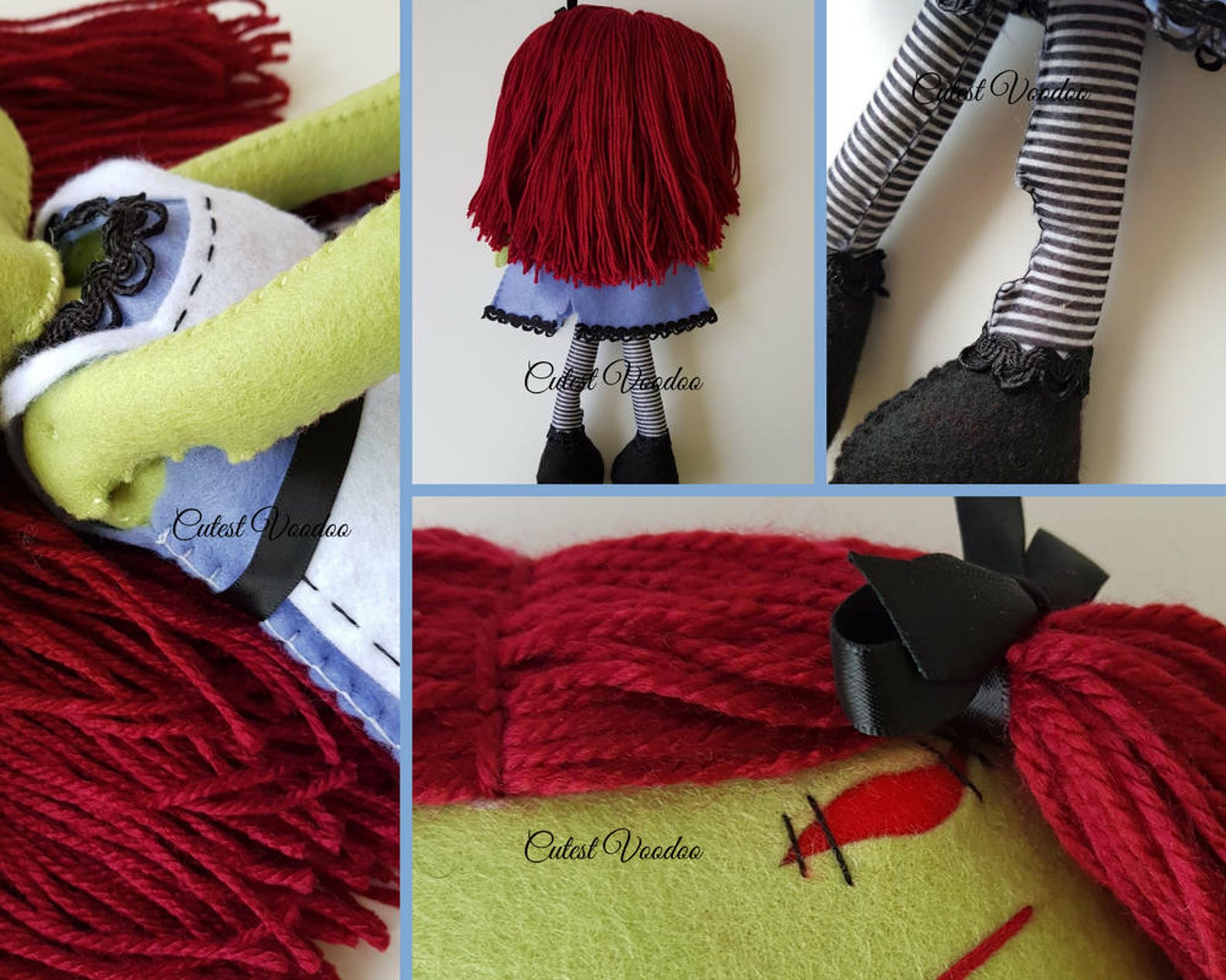 PDF PATTERN. Zombie Raggedy Ann Gothic Horror Plush PDF Felt Pattern - Etsy