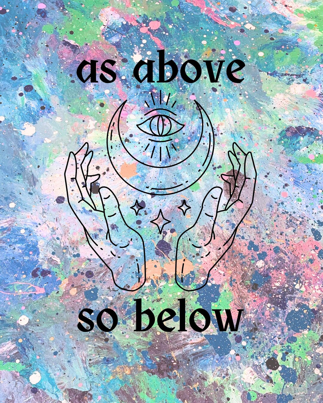 As Above so Below Moon Art Print Mystic Wall Art Spiritual Decor Witchy ...