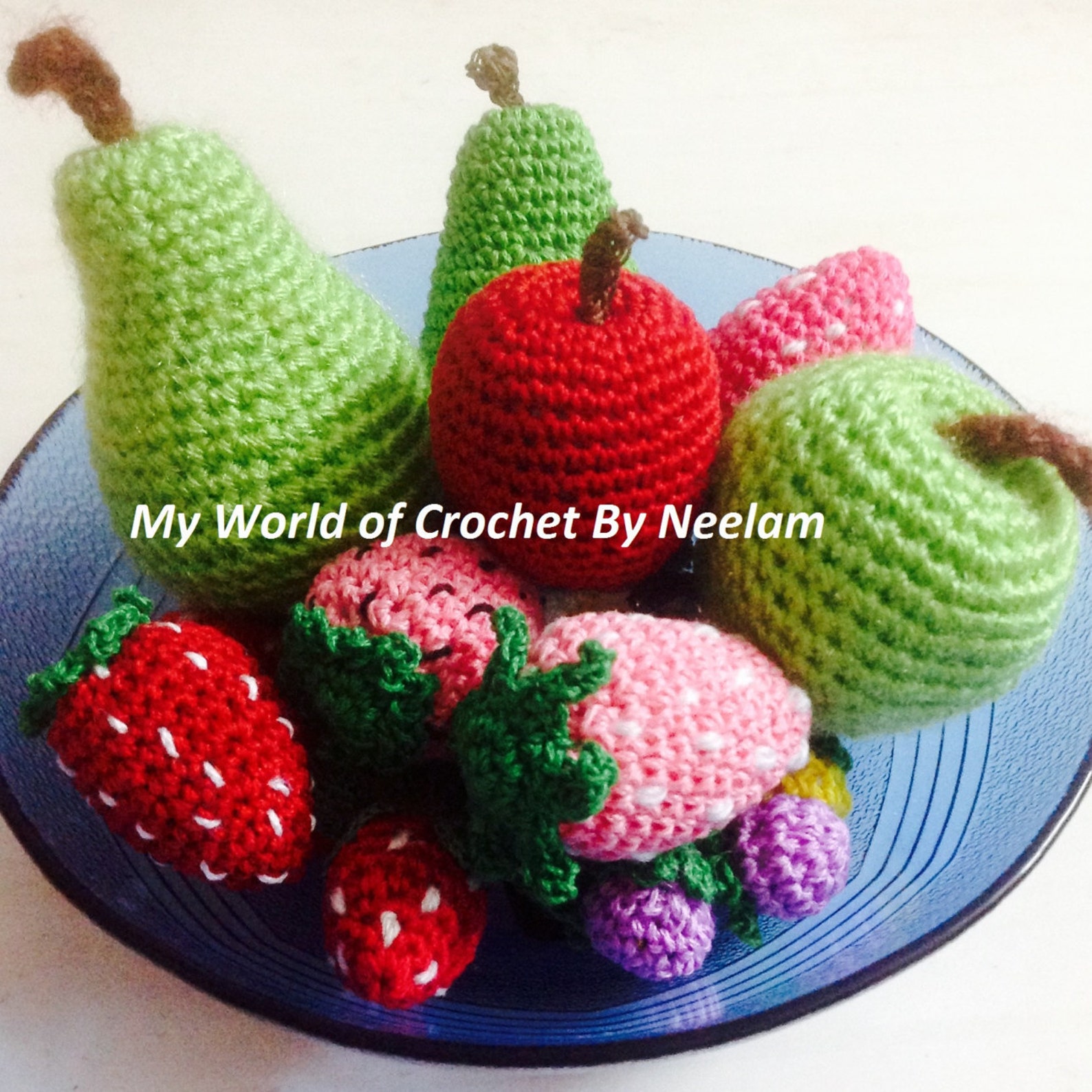Fruits Pattern, Crochet Pattern Fruits , Crochet 3 Fruits, PEAR APPLE ...