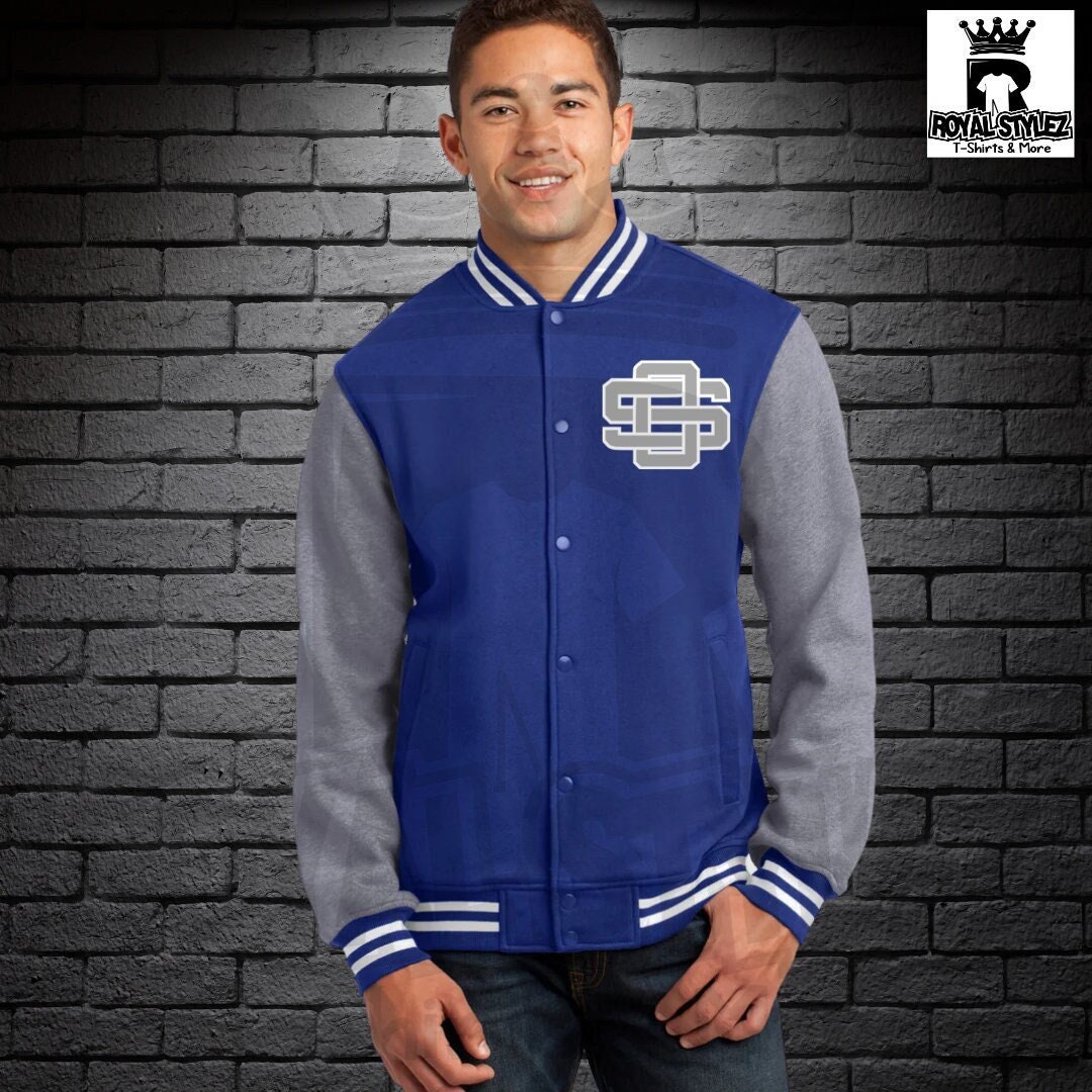 Ocean Springs Greyhound Fleece Letterman Jacket/ocean Springs - Etsy