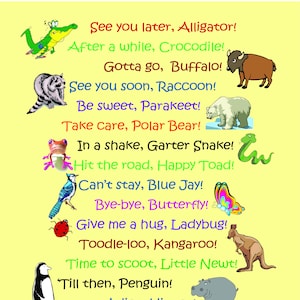 See Ya Later Alligator Poster 11 X 17 Whimsical Good-bye Sayings ...