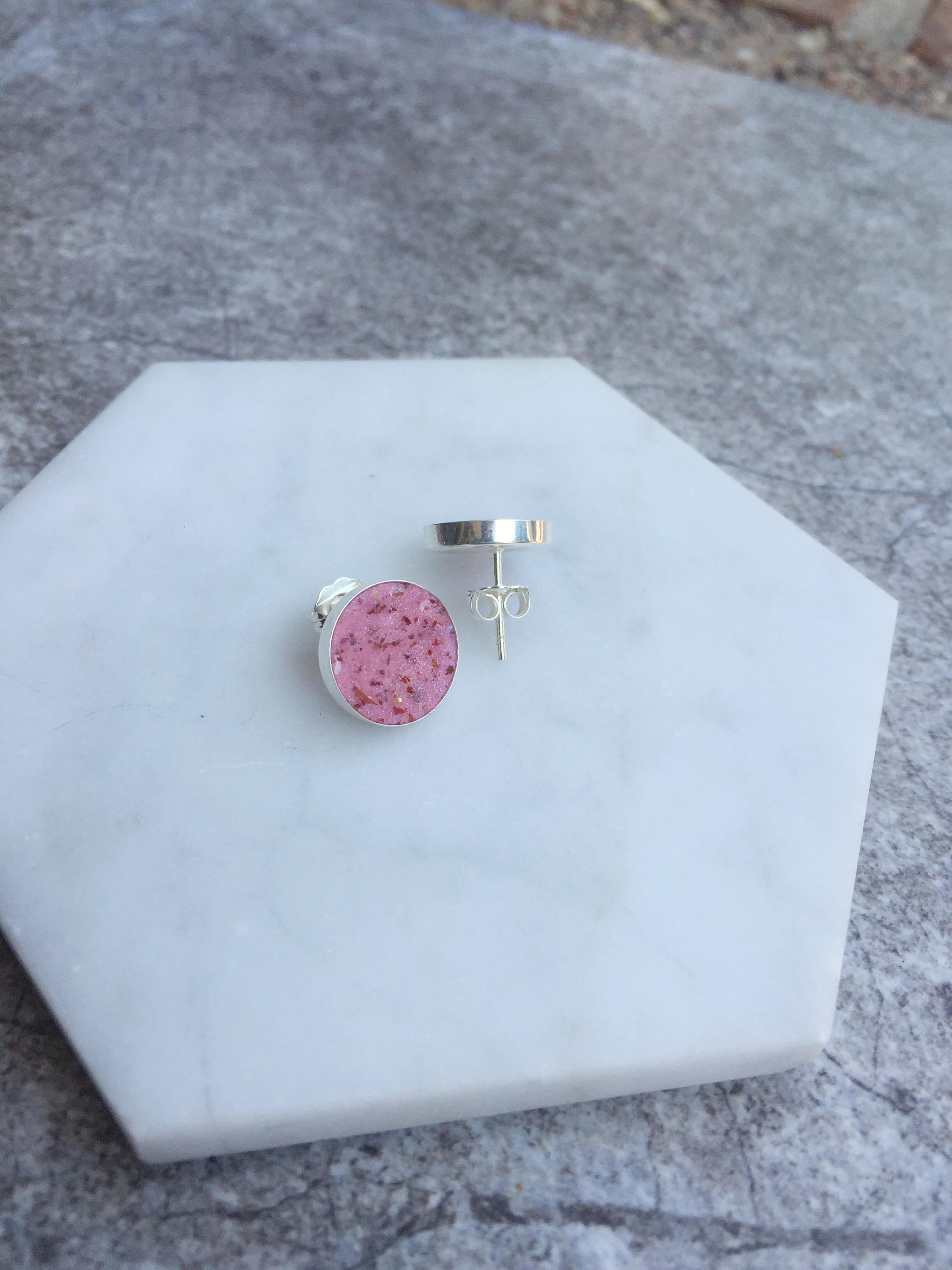 Flower Memorial Circle Earrings:petals From Wedding, Funeral, Baptism ...