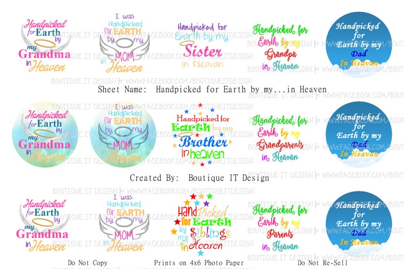 Handpicked on Earth by Mom, Dad, Grandma, Grandpa, Brother, Sister ...