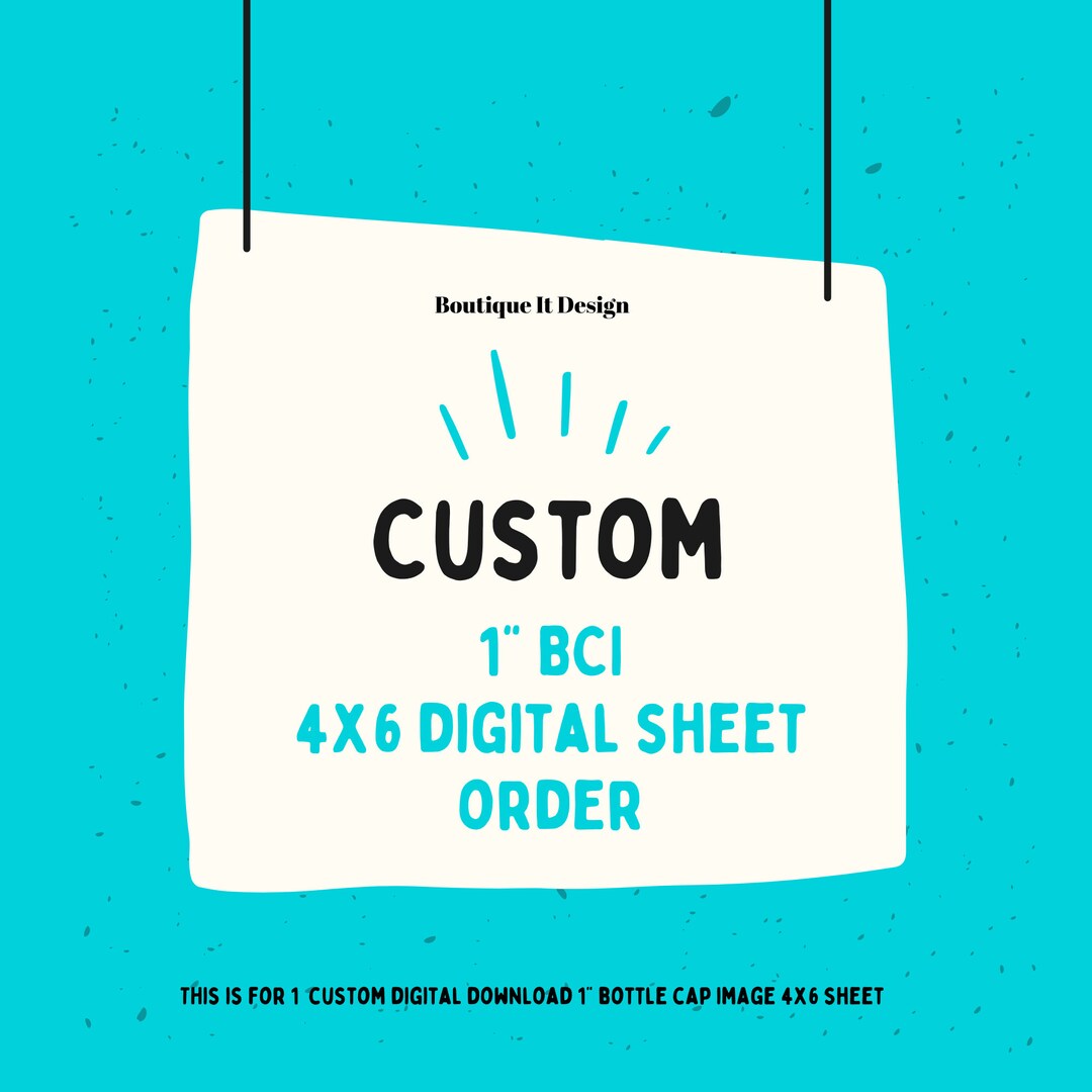 Custom - 4x6 Sheet - 1 Inch Bottle Cap Image - BCI - Etsy