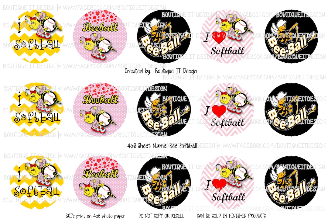 Beeball - 4X6 - 25mm/1in Bottle Cap Sheet - Etsy