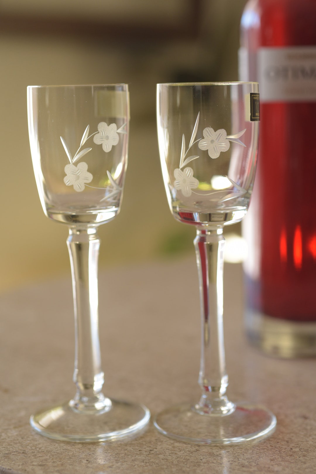 Vintage Tuscany Made in Romania Floral Etched Crystal Hand Cut Hand ...