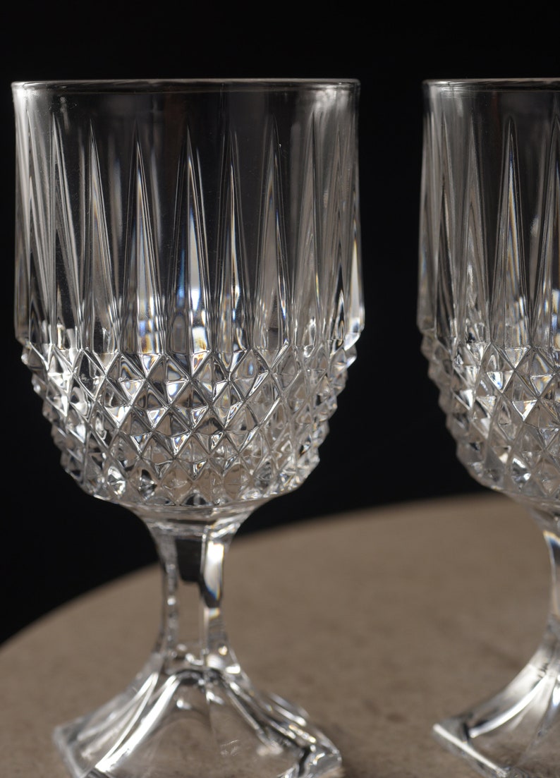 Vintage Fostoria Straton Crystal water Goblet Set of 2 - Etsy