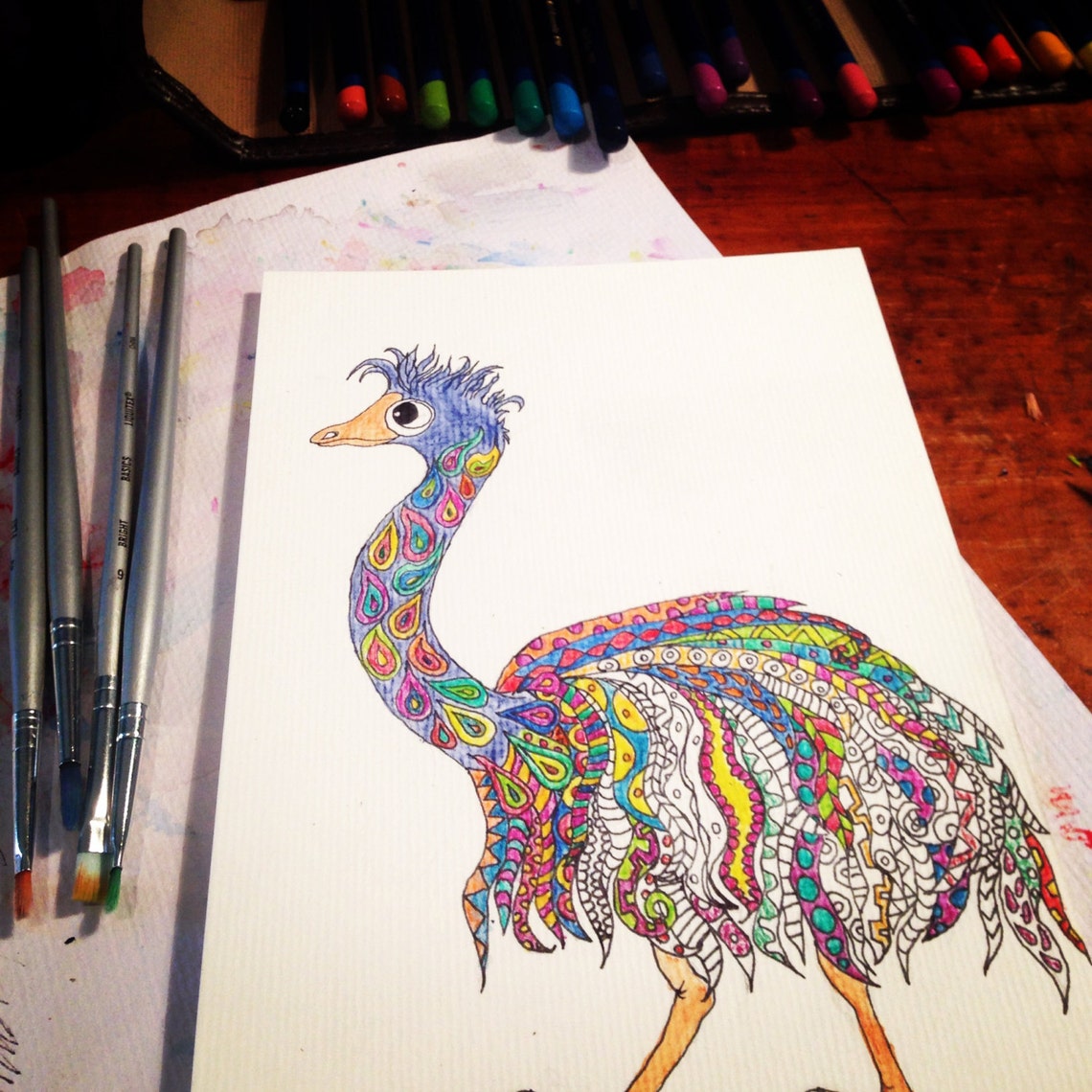 Epic Emu Colouring Page, Self-care Activity - Etsy