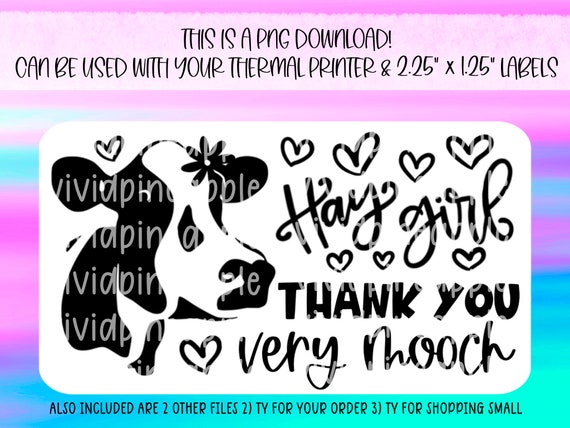 PNG Sticker Download Hay Girl Thank You Very Mooch Cow | Etsy