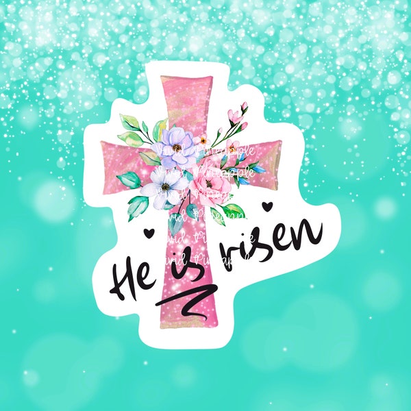 He is Risen Small Cross - Etsy
