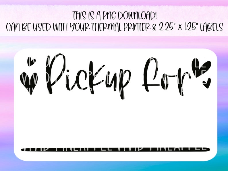 PNG Sticker Download Pickup for thermal Printer Label - Etsy