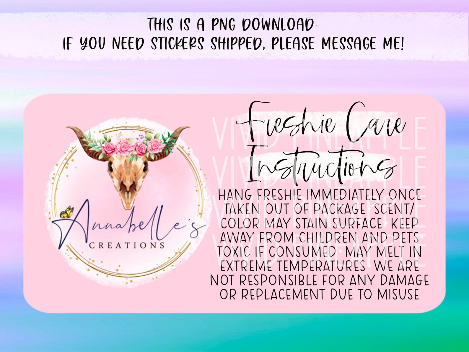 PNG Sticker Download Add Your Logo Freshie Care Card - Etsy