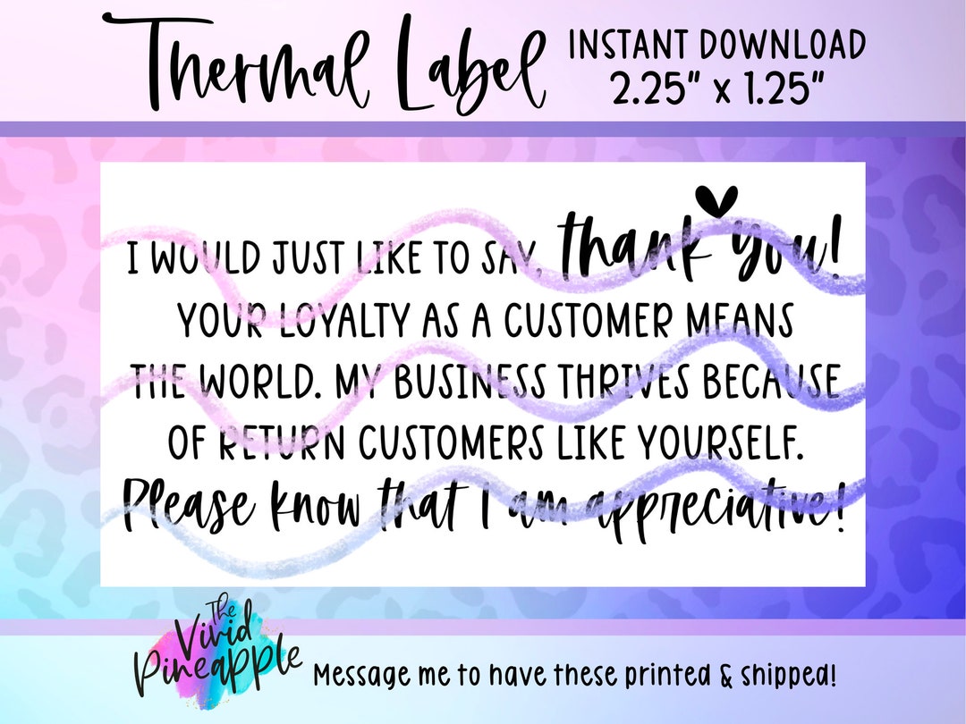 PNG Sticker Download - Thank You to Return Customers - Thermal Printer ...
