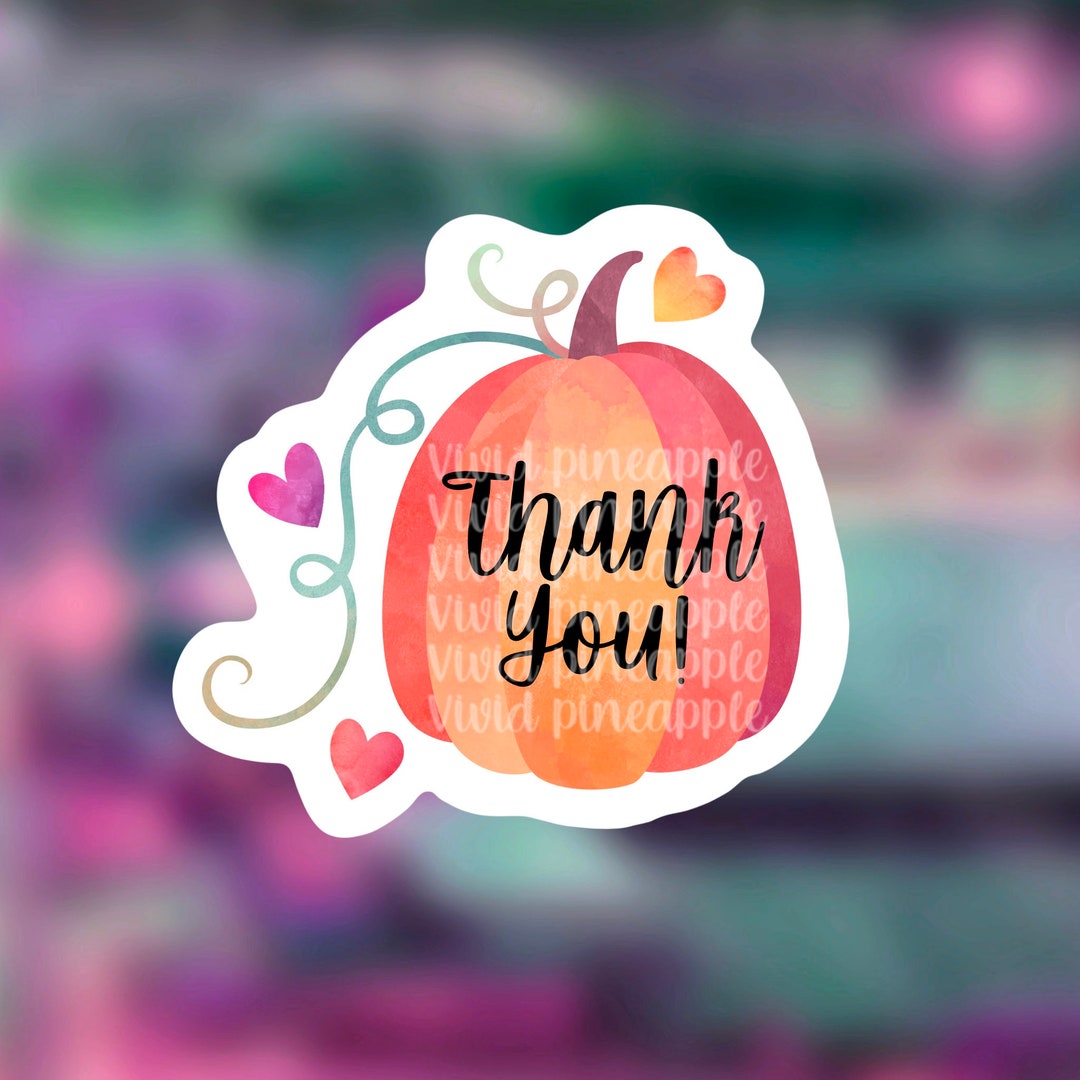 Automatic Download Thank You Fall Pumpkin Sticker - Etsy