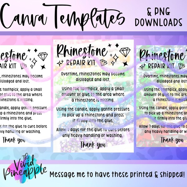 Rhinestone Template for Canva - Etsy