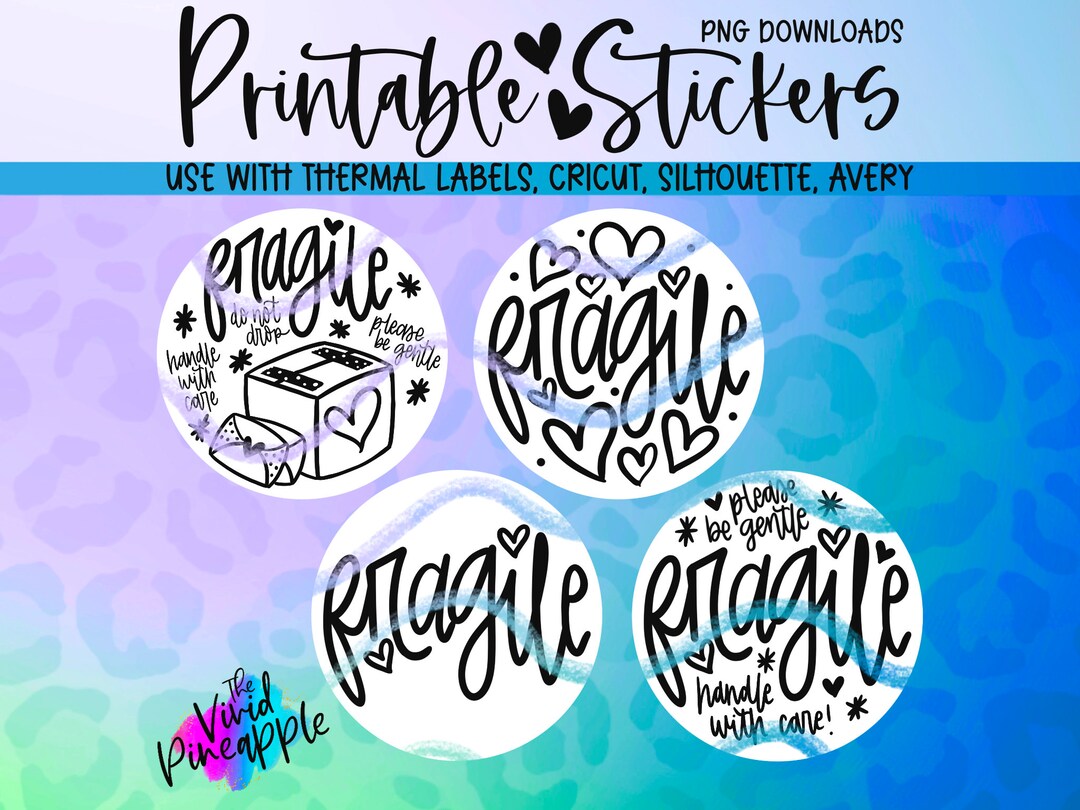 PNG Sticker Downloads - Fragile Stickers - Small Business Stickers ...