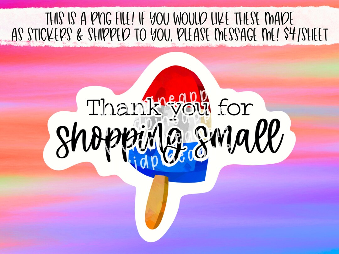 PNG Sticker Download - Thank You for Shopping Small - Independence Day ...