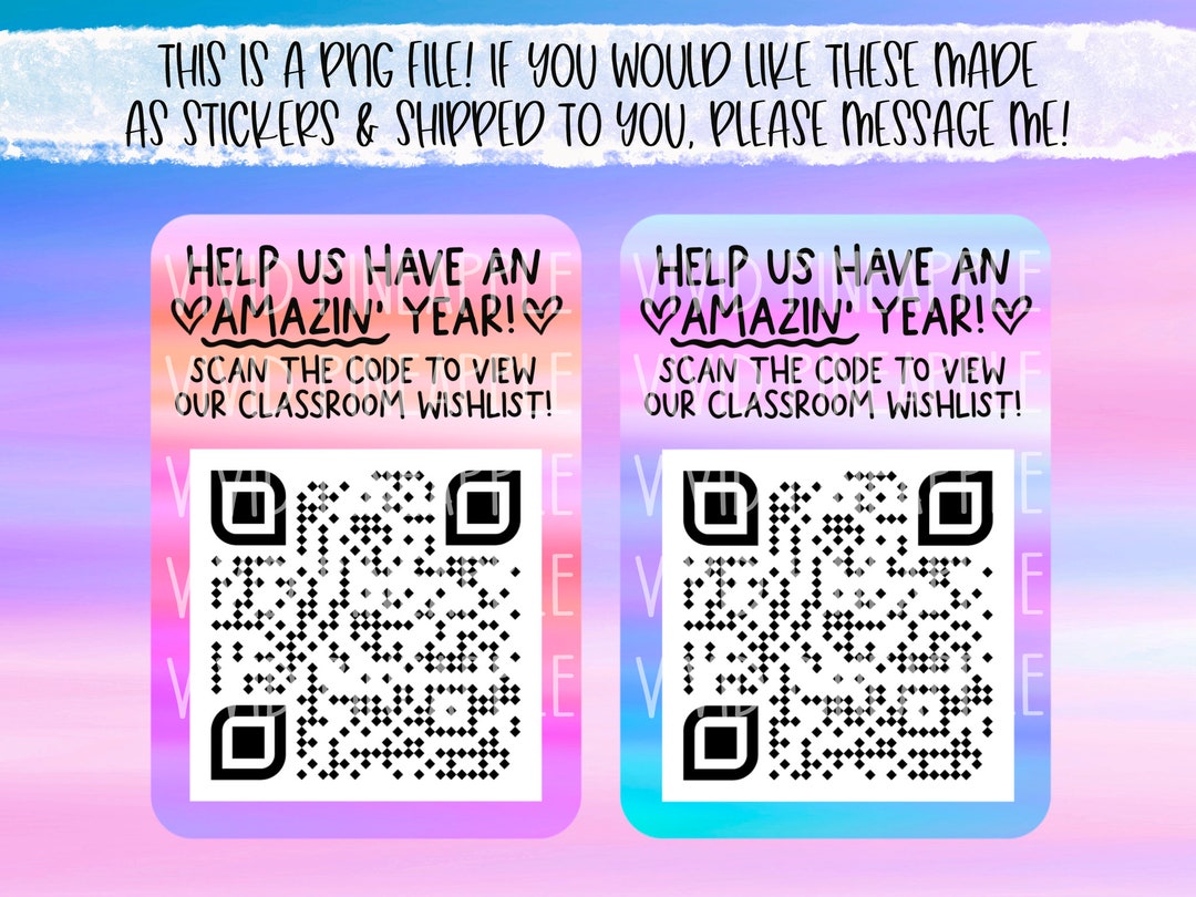 PNG Download - Classroom QR Code Sticker - Teacher’s Classroom Amazon ...