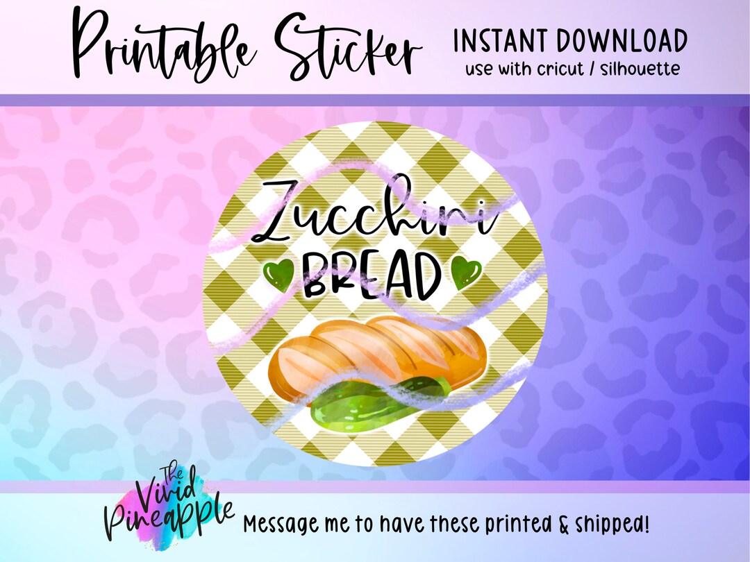 PNG Sticker Download - Zucchini Bread Sticker - Homemade Bread Label ...