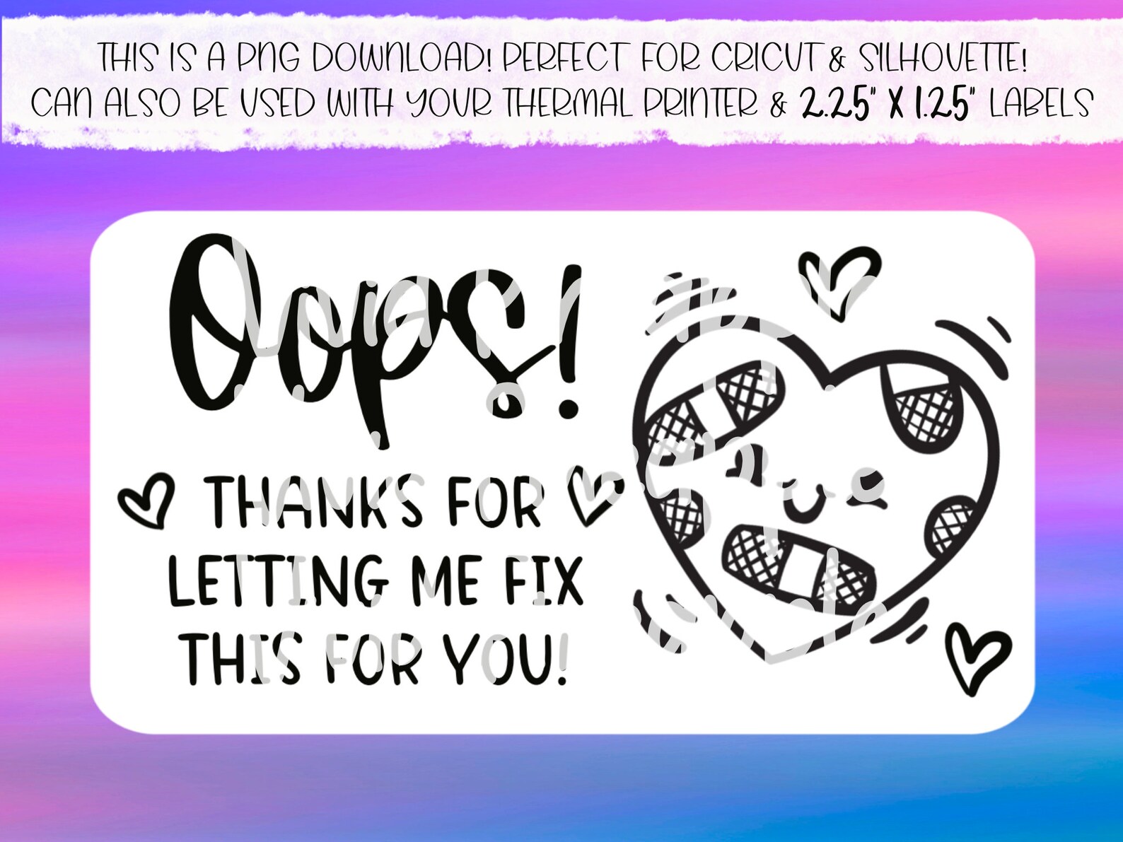 PNG Sticker Download Oops I Made A Mistake Thermal - Etsy