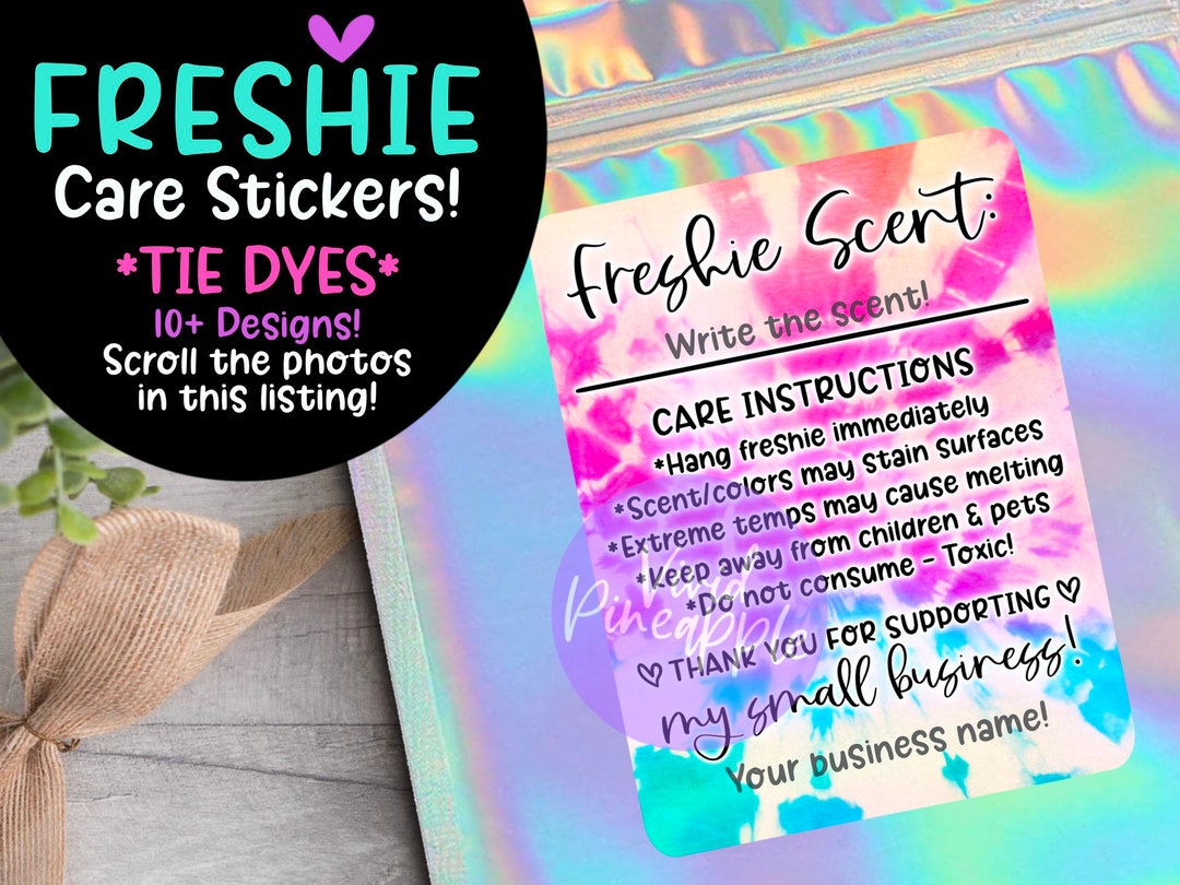 Tie-dye Freshie Care Stickers * Small Business Stickers * Smellies ...