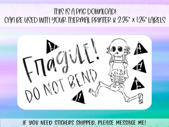 PNG Sticker Download Fragile Do Not Bend/throw Thermal - Etsy