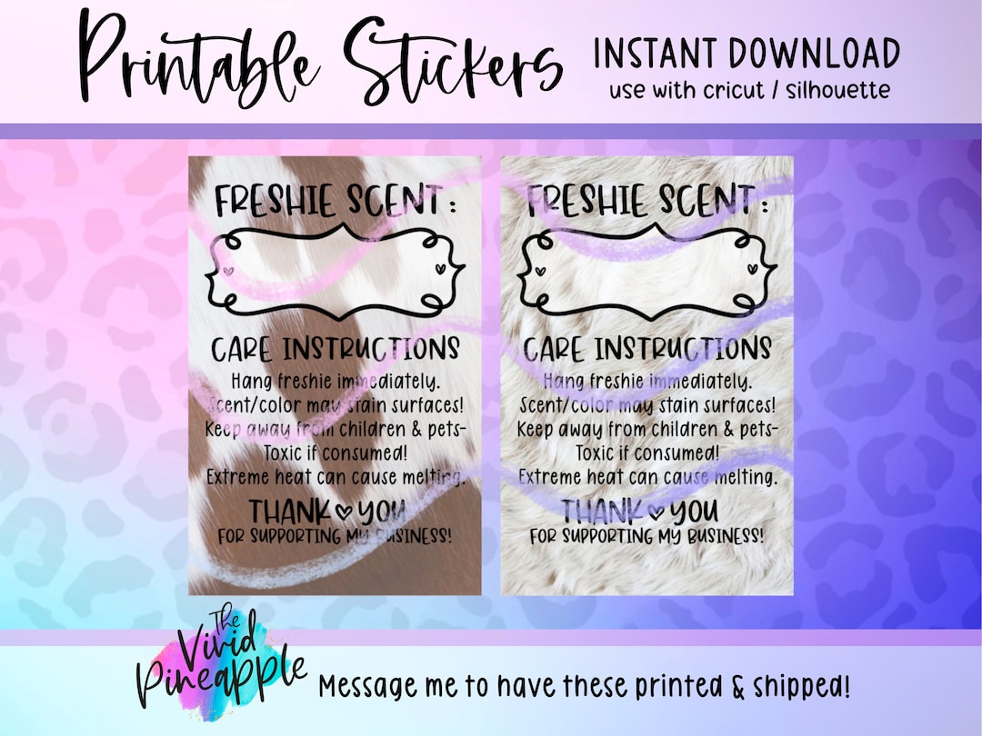 PNG Sticker Downloads - Freshie Scent & Care Cards/stickers - Small ...