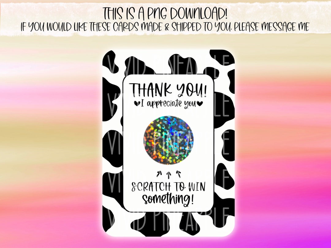 PNG Download - Scratch & Win Card Design - Cow Print - Scratch off ...