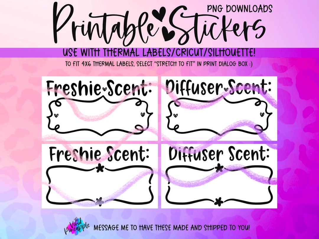PNG Downloads - Freshie / Diffuser Scent Label - Thermal Printer Label ...