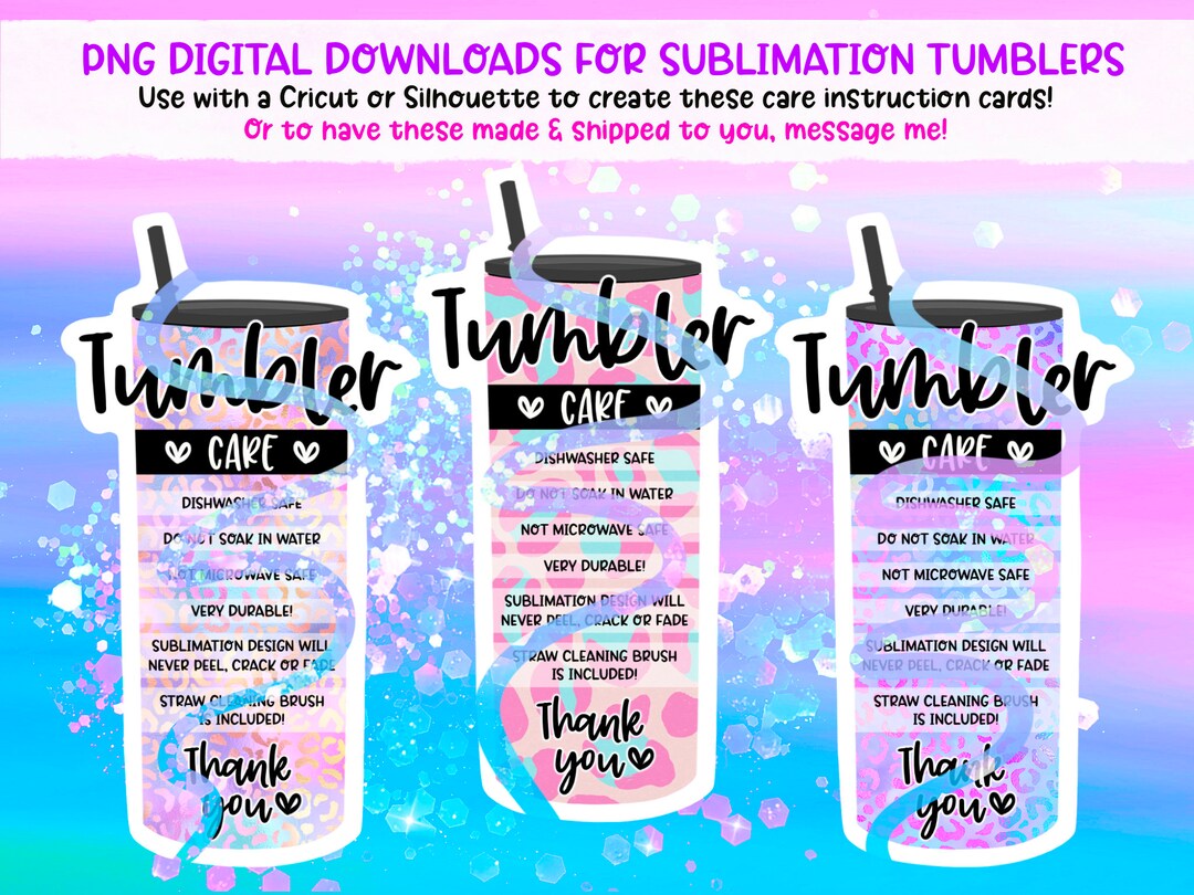 3 PNG Downloads Sublimation Tumbler Care Instructions Animal Print ...