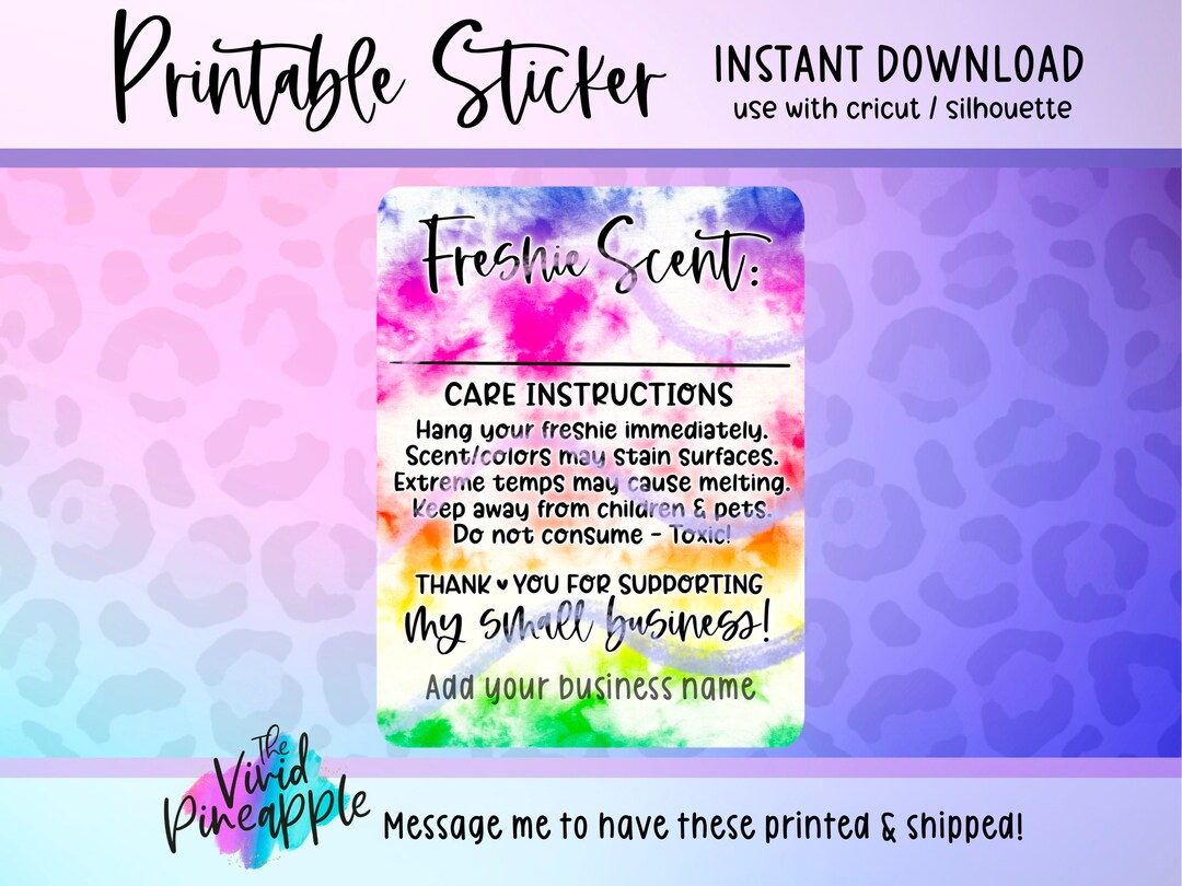 PNG Sticker Download - Freshie Scent & Care Card - Small Business ...